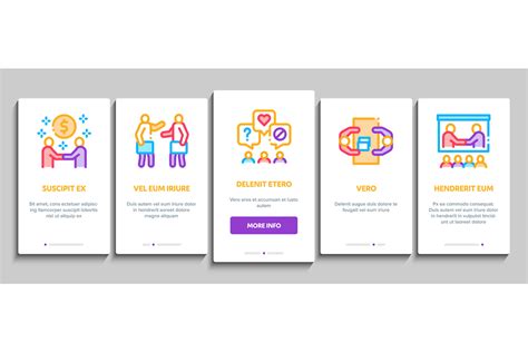 Business Meeting Onboarding Elements Icons Set Vector By Pikepicture
