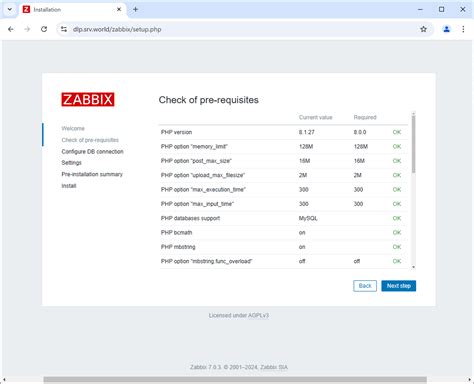Centos Stream 9 Zabbix 7 0 Initial Setup Server World