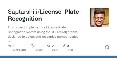 Github Saptarshiiilicense Plate Recognition This Project Implements