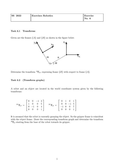 Exercise Sheet 6 Ss 2022 Exercises Robotics Exercise No 6 Task 6