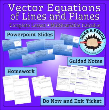 Multivariable Calculus Vector Equations Of Lines And Planes Complete Lesson