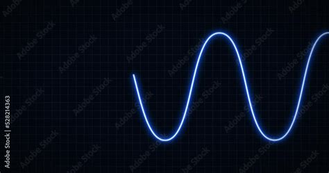 Glowing Line Chart Of Simple Sine Wave Shape In Simple Grid Background Stock ビデオ Adobe Stock