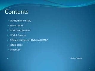Html 5 tutorial - By Bally Chohan | PPT