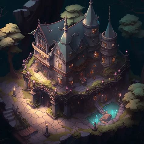 Isometric Fantasy Castles Midjourney Prompt Promptbase