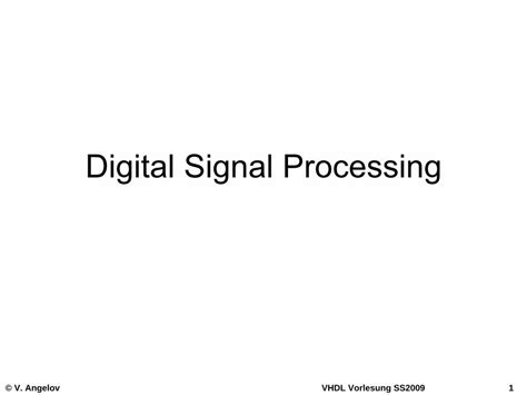 Pdf Digital Signal Processing Physiuni Heidelbergdeangelovvhdl