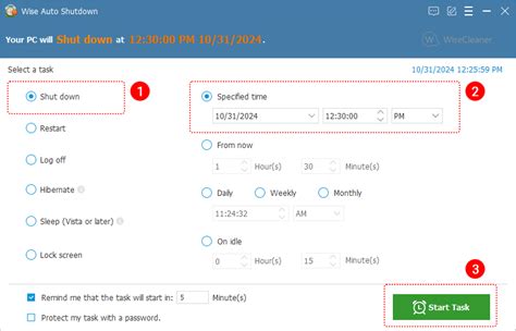 23 Create Task · Wise Auto Shutdown Manual