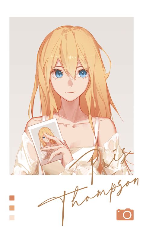 Safebooru Absurdres Bare Shoulders Blonde Hair Blue Eyes Camera