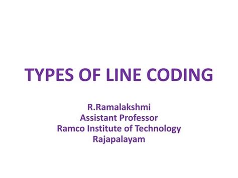 Line Coding Pptx Physics Science