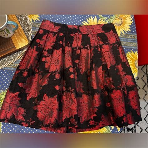 alice olivia skirts red floral skirt by alice oliviabrocade