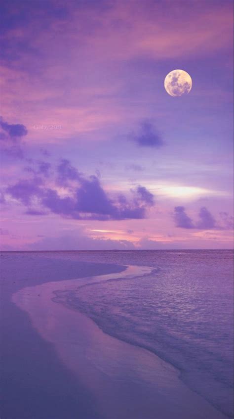 Purple Beach Lindas Paisagens Papel De Parede Roxo Pintura Roxa