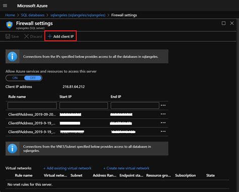 Azure SQL Database 및 Azure SQL Data Warehouse IP 방화벽 규칙