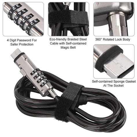 4 Digital Password Unlock Notebook Computer Lock S Grandado