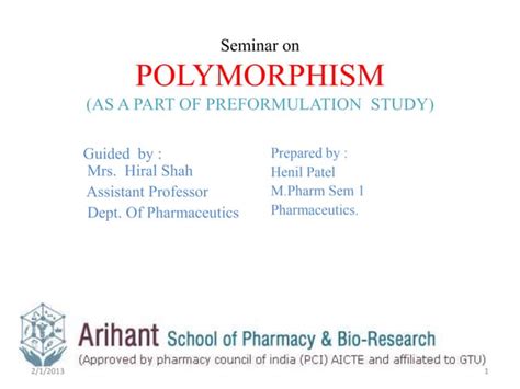 seminar on polymorphism pptx chemistry science