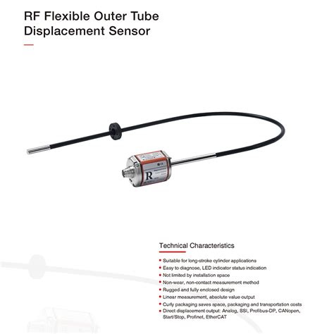 YUMO RF Flexible Outer Tube Displacement Sensor SSI Output China Sensor Displacement Sensor