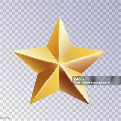 반짝이는 메탈릭 질감과 3d 효과를 가진 골드 스타 벡터 일러스트 레이 션 고급에 대한 스톡 벡터 아트 및 기타 이미지 고급 광고 등급매기기 Istock