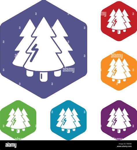 Coniferous Forest Icons Vector Hexahedron Stock Vector Image Art Alamy