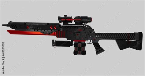 Black Gun Sci Fi Super Gun Shot Weapon Future Wars Toy Gun Stock