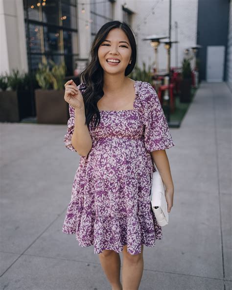 Purple Floral Dress With Puff Sleeves Skirt The Rules Nyc Style Blogger