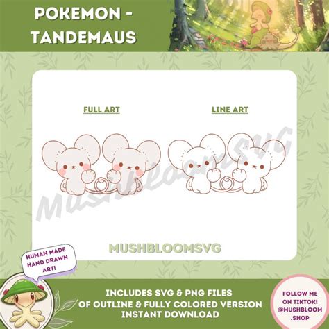 Tandemaus Svg Png Pokemon Svg Tandemaus Silhouette Couple Valentine