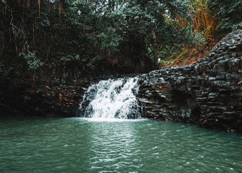 Hiking Twin Falls Maui Waterfall Along The Road To Hana In Hawaii
