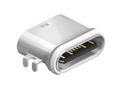 Usb Type C 16p Female R A Smd Mid Mount 1 4mm Waterproof Ip67 5077cr 16