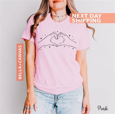 Valentine Heart Hands T Shirt Heart Lover T Tee Hand Heart Graphic