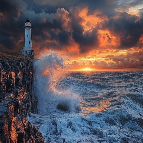 Lighthouse Storm Wallpaper Hd Desktop Wallpaper Sea Squirt Storm