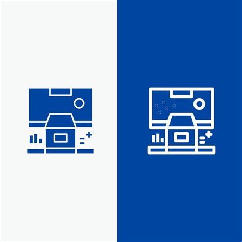 Cabin Center Control Panel Room Line and Glyph Solid icon Blue banner ...