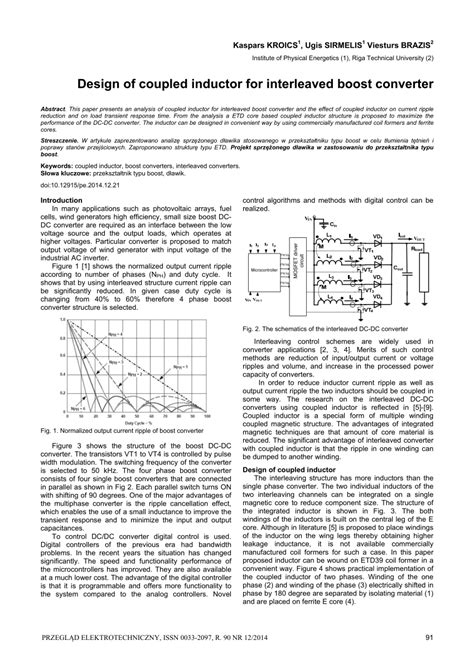 Pdf Design Of Coupled Inductor For Interleaved Boost Converter