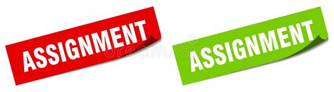 Assignment Sticker Assignment Sign Set Stock Vector Illustration Of