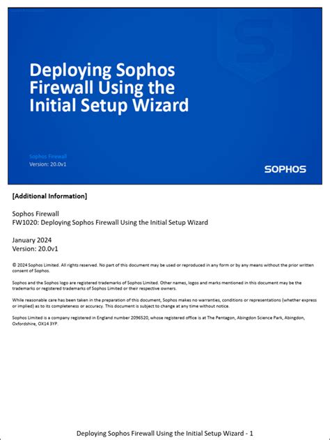 Fw1020 200v1 Deploying Sophos Firewall Using The Initial Setup Wizard