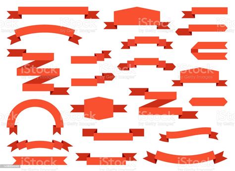 빈티지 리본 배너 컬렉션은 흰색에 격리된 평면 스타일의 벡터 삽화 0명에 대한 스톡 벡터 아트 및 기타 이미지 0명 공란 광고 Istock