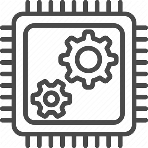 Computer Central Processing Process Machine Chip Circuit Icon Download On Iconfinder
