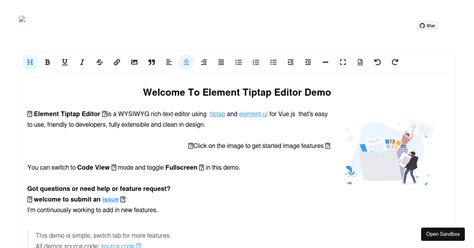 Element Tiptap Examples Codesandbox