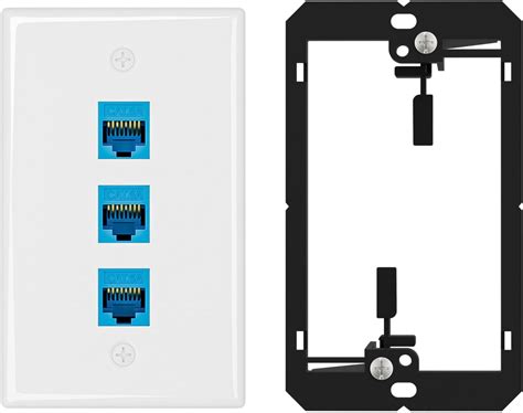Iwillink 10gbps Ethernet Wall Plate Cat6a 3 Port Keystone Wall Plate And Jack