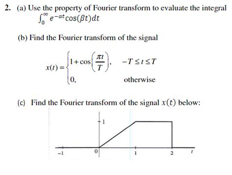 Solved A Use The Property Of Fourier Transform To Evaluate
