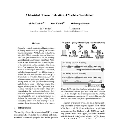 Ai Assisted Human Evaluation Of Machine Translation Acl Anthology