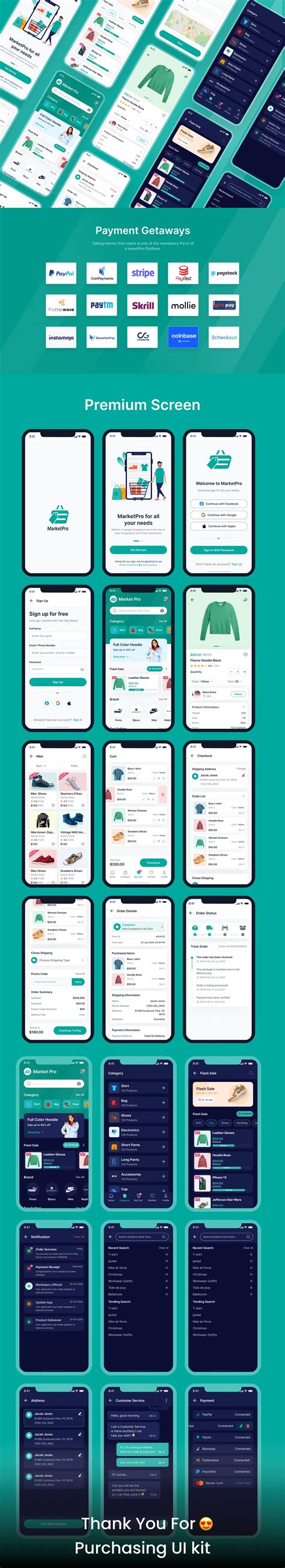 Marketpro E Commerce Flutter App Ui Kit Android Ios Mobile App Code Market