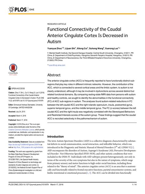 Functional Connectivity Of The Caudal Anterior Cingulate Cortex Is