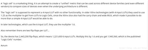 Xilinx 在文档中所用的 Lc Logic Cells 与 Lut之间的换算关系 Logic Cell Xilinx Csdn博客