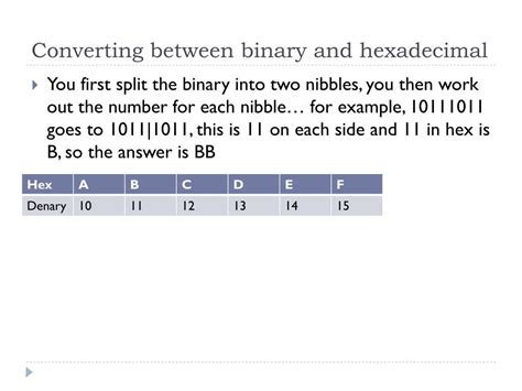 Ppt Binary Denary Hexadecimal And Base 10 Powerpoint Presentation