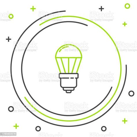 흰색 배경에 격리 된 라인 Led 전구 아이콘 경제적인 Led 조명 전구 에너지 램프를 절약합니다 다채로운 개요 개념 벡터 0명에 대한 스톡 벡터 아트 및 기타 이미지