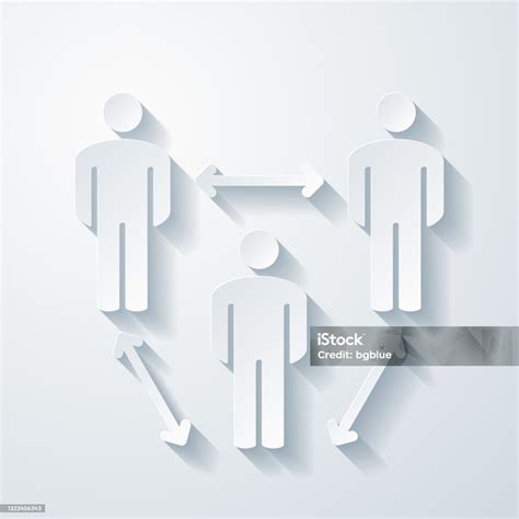 사회적 불변 거리를 유지합니다 빈 배경에 용지 절단 효과가 있는 아이콘 사람들에 대한 스톡 벡터 아트 및 기타 이미지 사람들