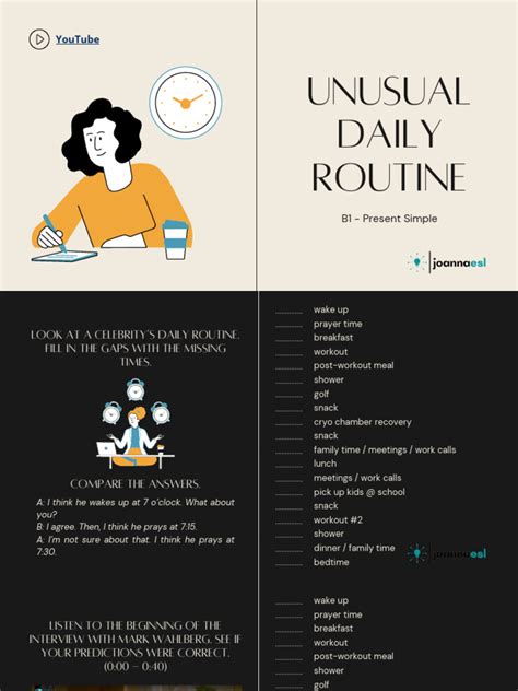 B1 Unusual Daily Routine Pdf Meal Lunch