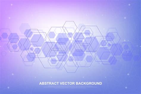 Abstract Hexagonal Background With Waves Hexagonal Molecular