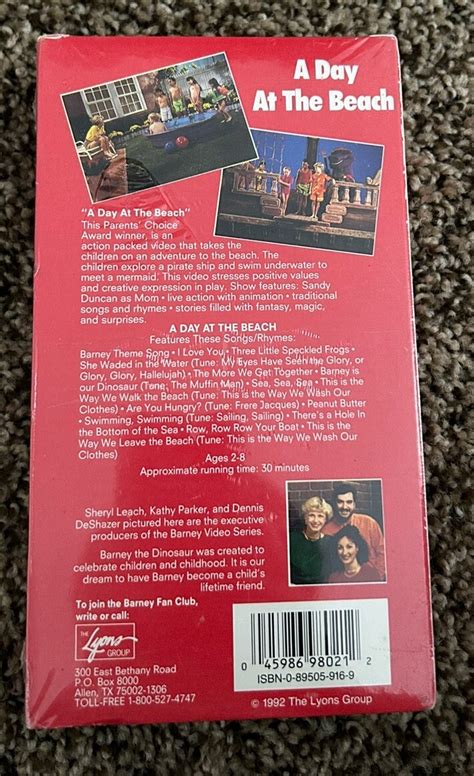 Barney A Day At The Beach Vhs 1989 For Sale Online Ebay