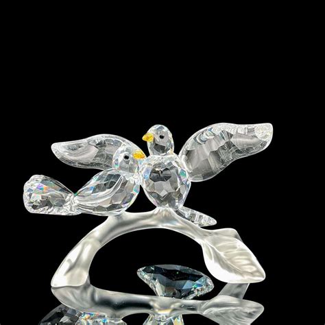 Bid Now Swarovski Crystal Figurine Turtledoves 657378 April 2 0123