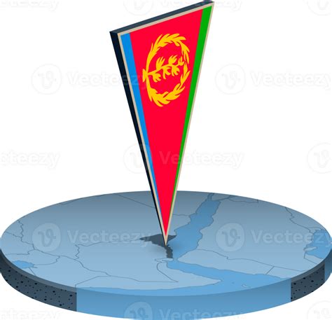 Eritrea Flag And Map In Isometry 41281200 Png