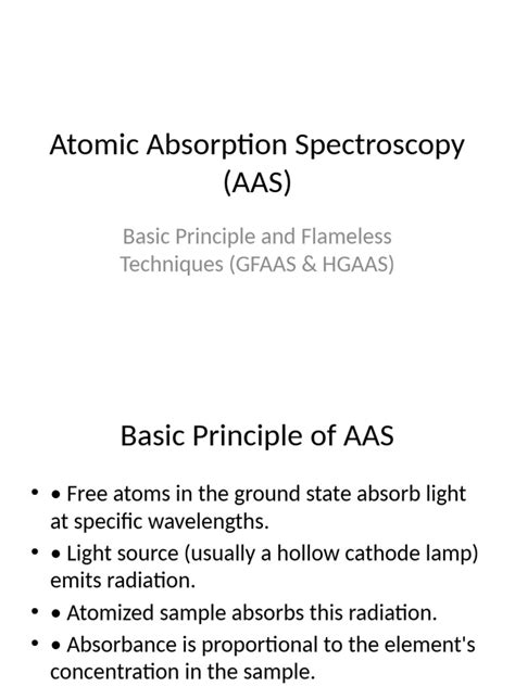 Atomic Absorption Spectroscopy Aas Pdf