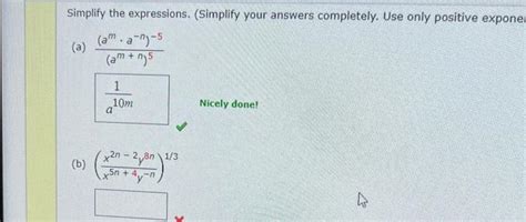 Solved Simplify the expressions. (Simplify your answers | Chegg.com